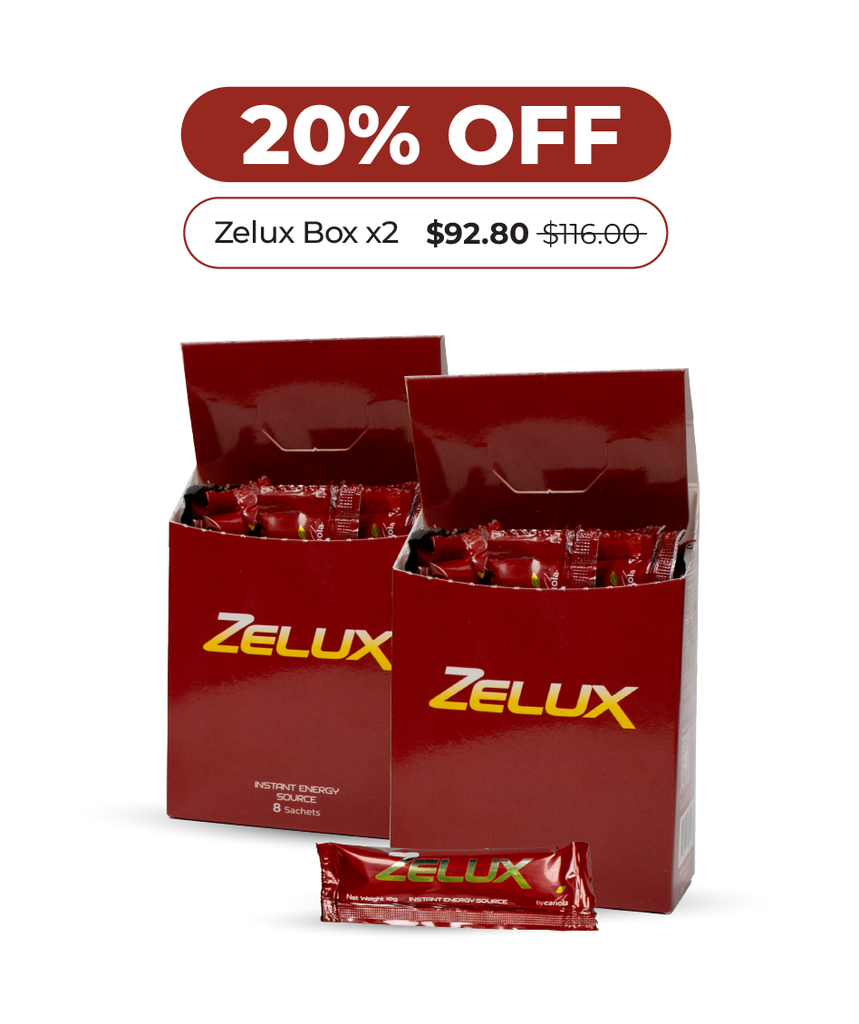 Zelux | Caja con 8 sachets x2 | Energía Para Llevar – By Cariola